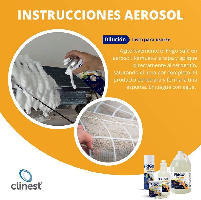 Frigo Safe Aerosol – Limpiador Desinfectante Aire Acondicionado ...